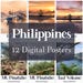 Philippines Travel Art Prints: Filipino Landmarks Decor (set of 12 ...