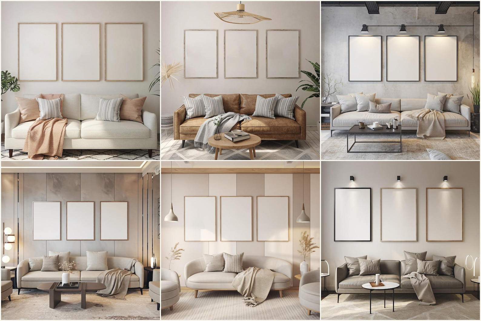 30 Wallart Trio Mockup Bundle, PSD Mockup Kit, Wall Mockup Frame, Boho ...