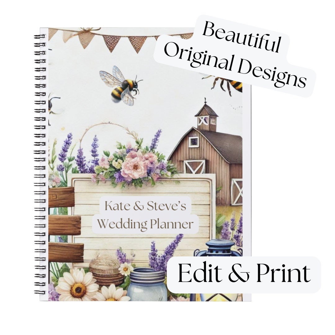 Editable Country Rustic Wedding Planner Canva Template - Etsy