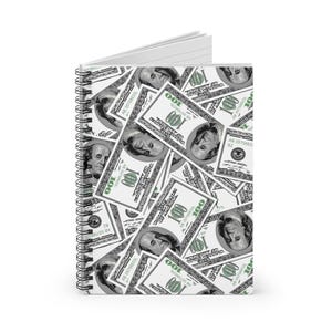 100 Dollar Bill Spiral Notebook, Money Spiral Notebook Journal, Ruled ...