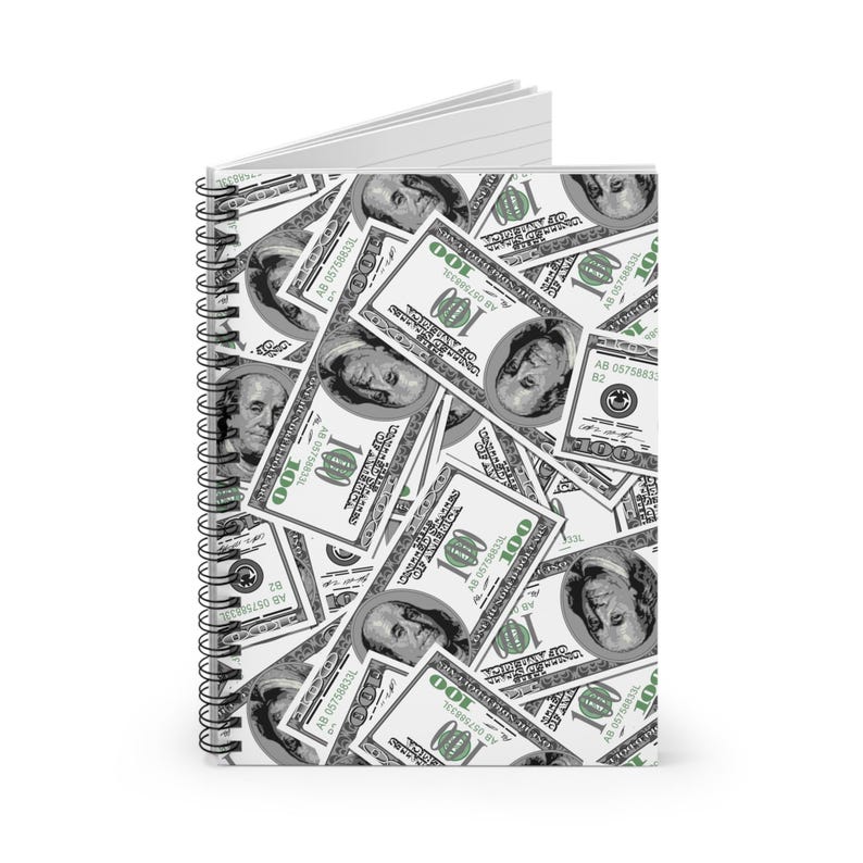 100 Dollar Bill Spiral Notebook , Money Design Journal, Fun Coworker ...
