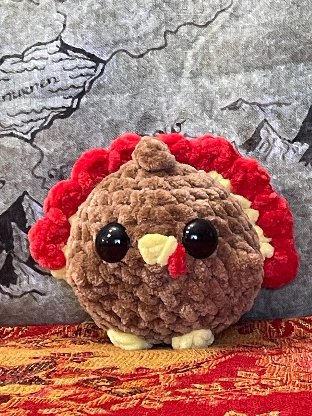 Crochet Turkey Plushie: Chunky Yarn Stuffed Animal, Fall Decor - Etsy