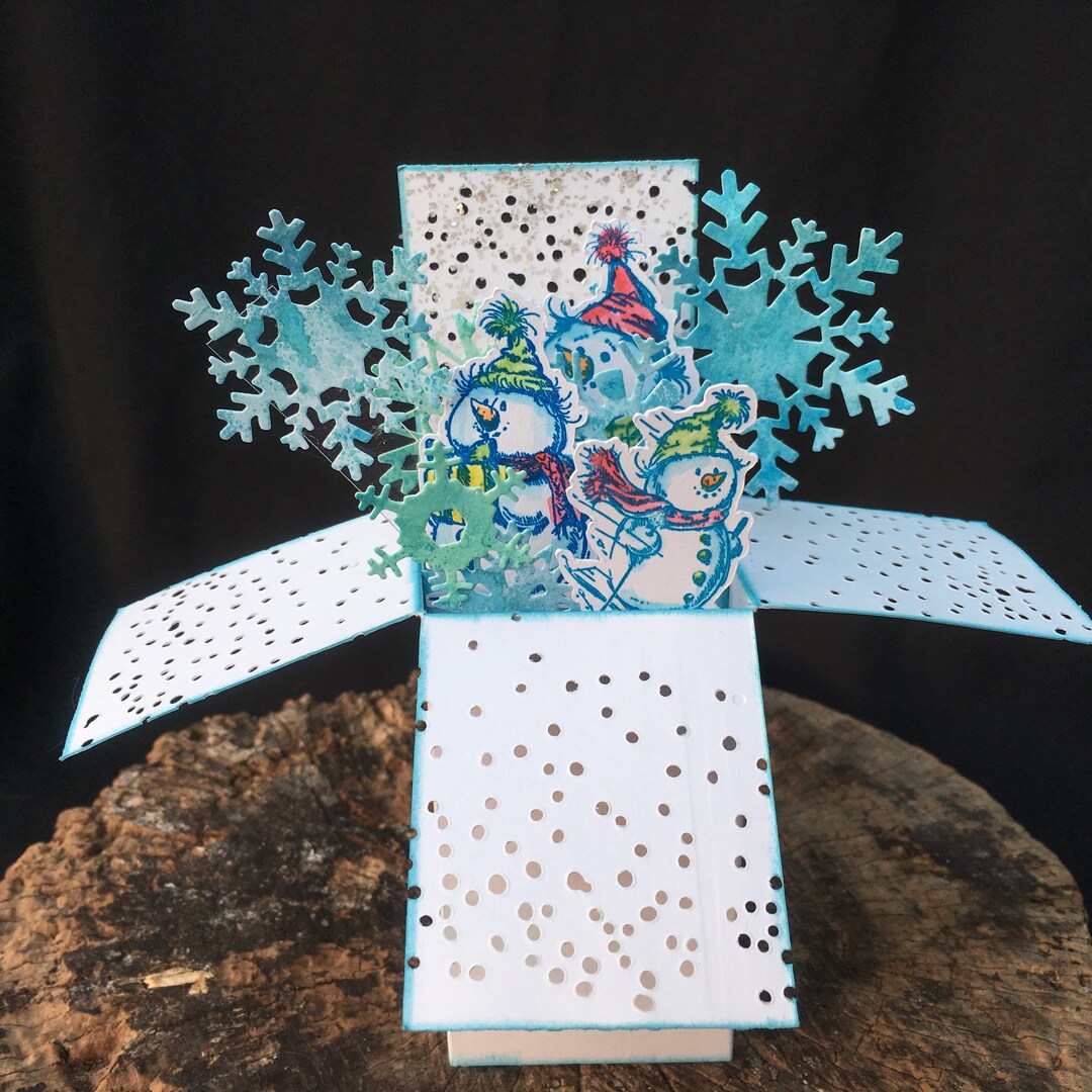 Pop up Birthday Card With Snowmen, Winter Pop up Card for Friend, Funny ...