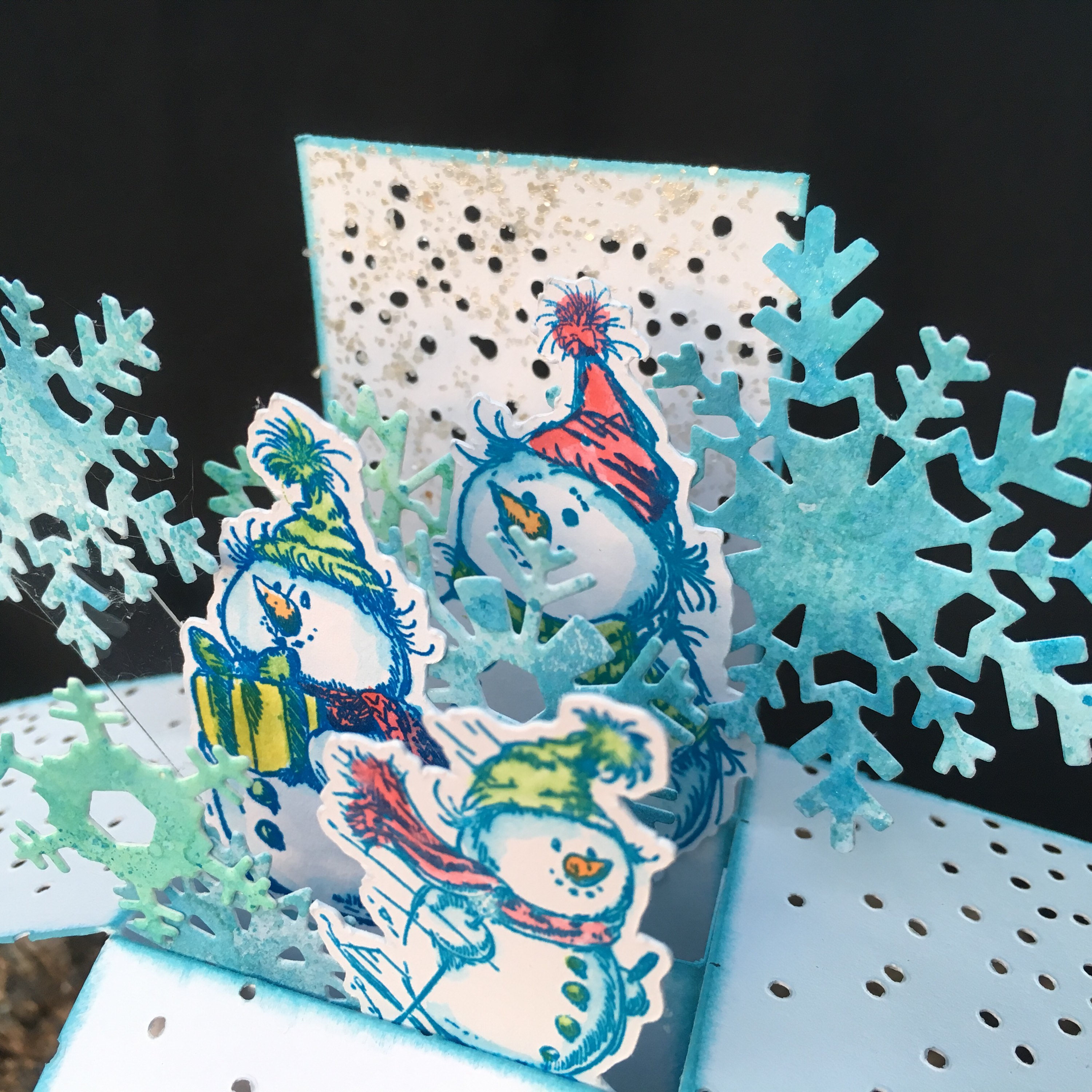 Pop up Birthday Card With Snowmen Winter Pop up Card for - Etsy