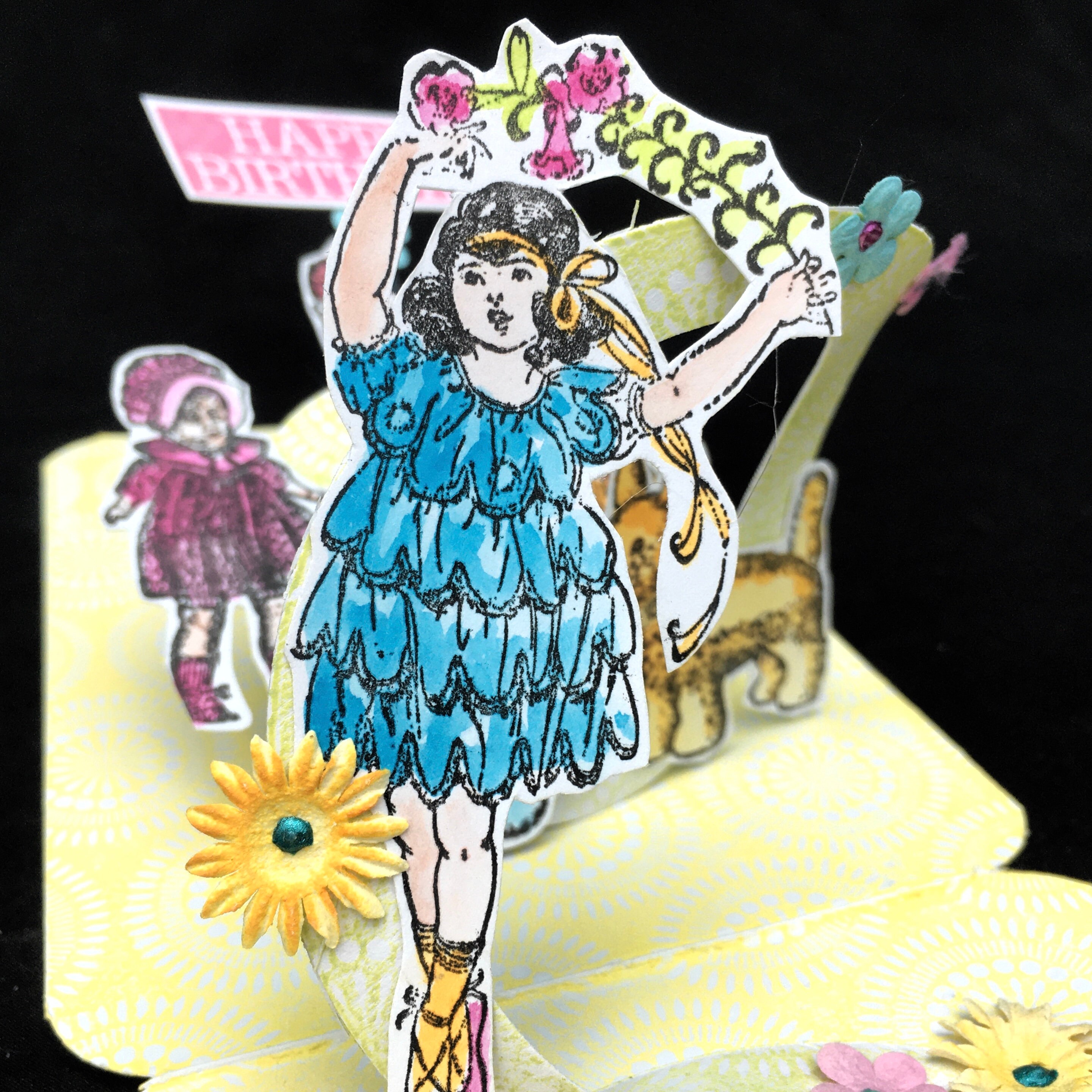 3D Card With Dolls, Pop up Birthday Card for Doll Collector, Handmade ...