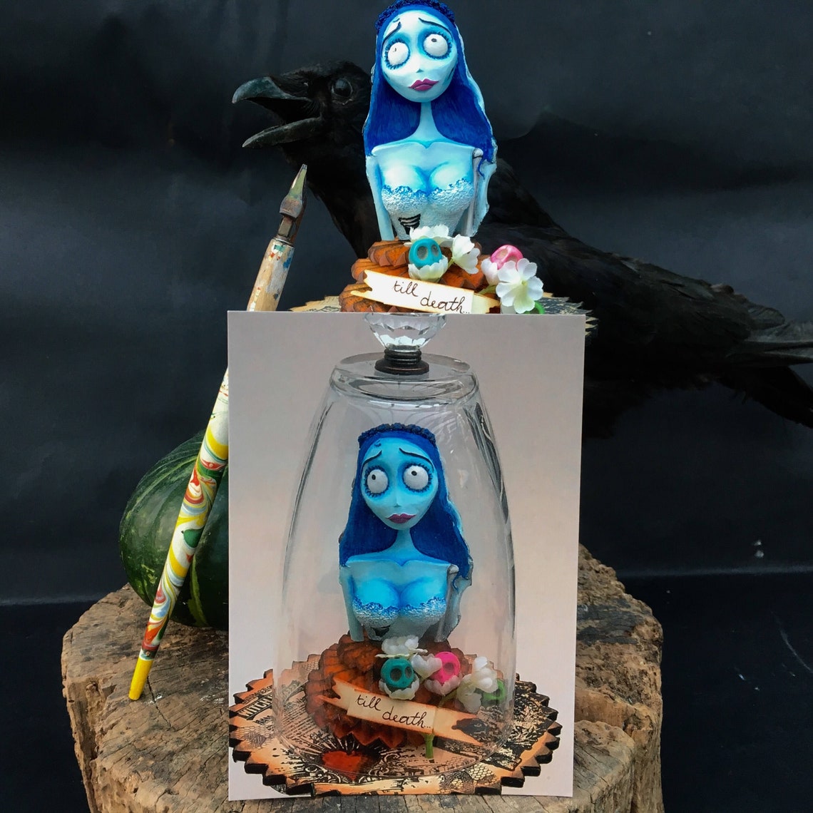 Postcard With Corpse Bride, Quirky Wedding Card for Tim Burton Movie ...