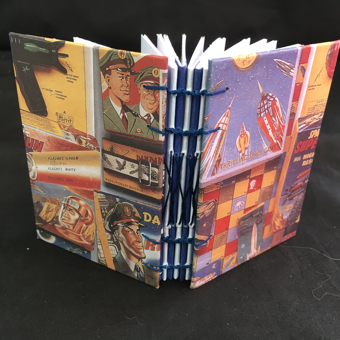 A7 Pocket Sketchbook With Space Rockets, Small Sketchbook With Vintage ...