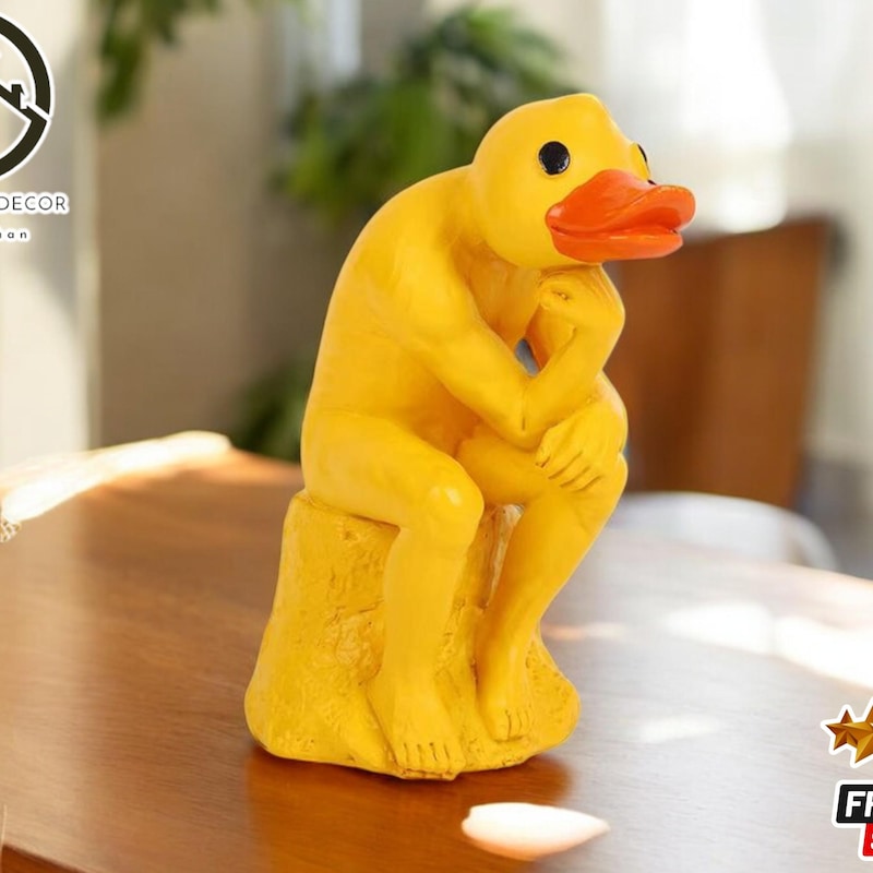 Yellow Duck Garden Statue - Etsy