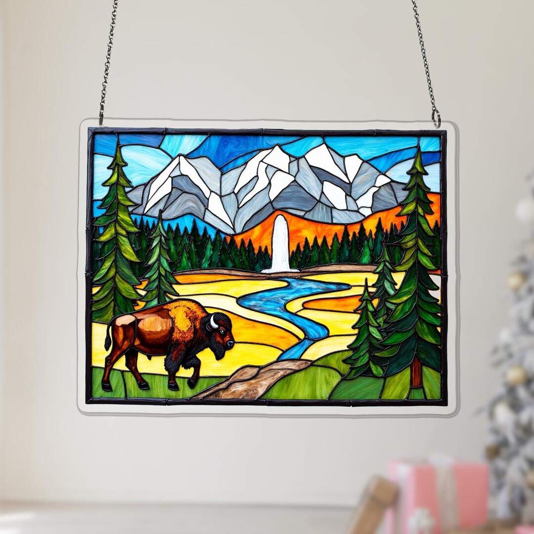 Wyoming Souvenir Ornament, State Map Acrylic Suncatcher, Christmas ...