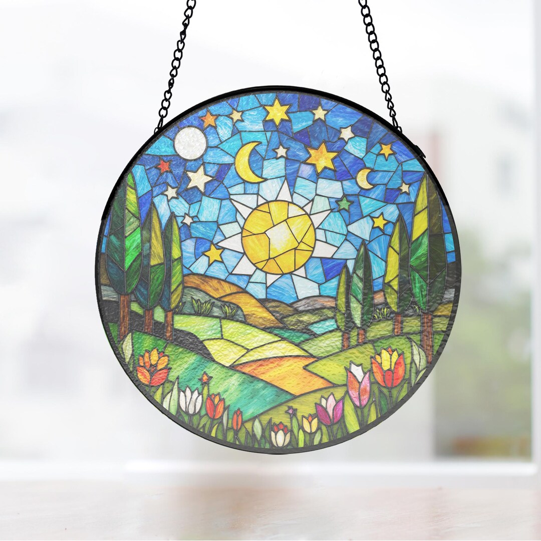 Constellation of Aries Stained Glass Window Decor, Glass Suncatcher ...