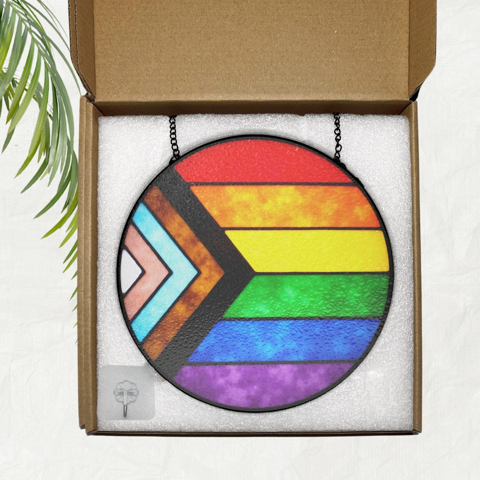 Handmade Progress Pride Flag Suncatcher - LGBTQIA Decor for Home ...