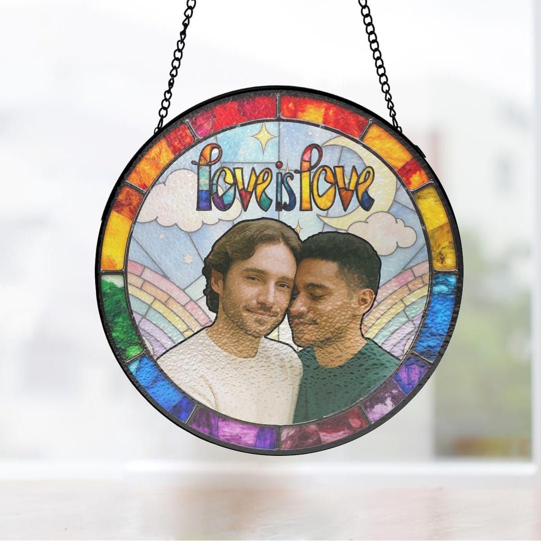 Personalized Rainbow Suncatcher With Photo, Pride Month LGBT Gift – Gay ...