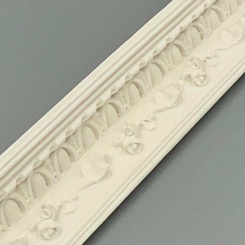 Dolls House Miniature 1/12 Ornate Rose Flora Coving Crown Moulding ...