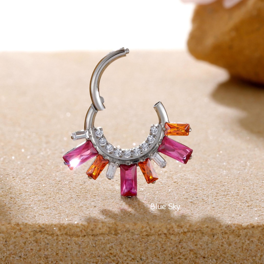 Implant Titanium Colorful Septum Ring 16G| High-end Septum Jewelry| 5A ...