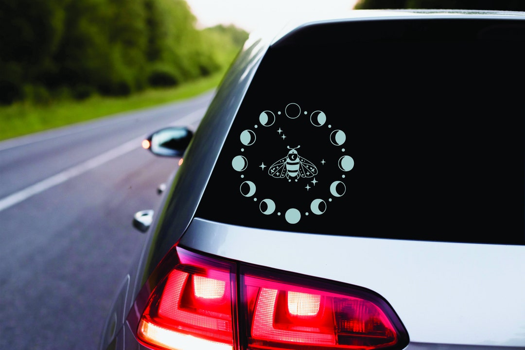 Boho Moon Phase Bee Permanent Vinyl Decal Moon Car Accessories - Etsy