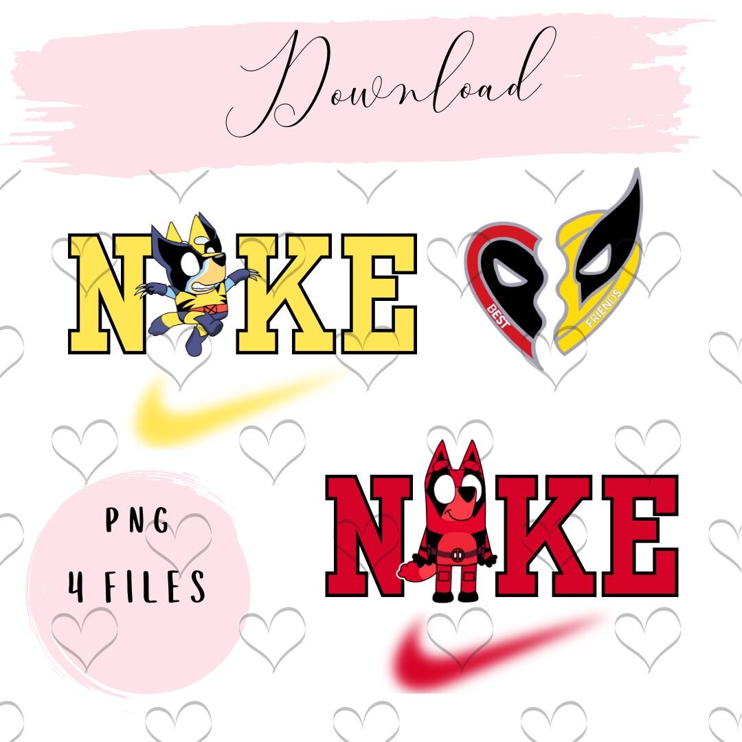 N.IKE Deadpool and Wolverine Bluey PNG Download Sleeve Design for ...