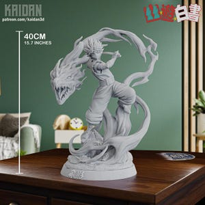 Shadow Spirit Warrior Resin Model Dynamic Figure With Dragon Aura 3D ...