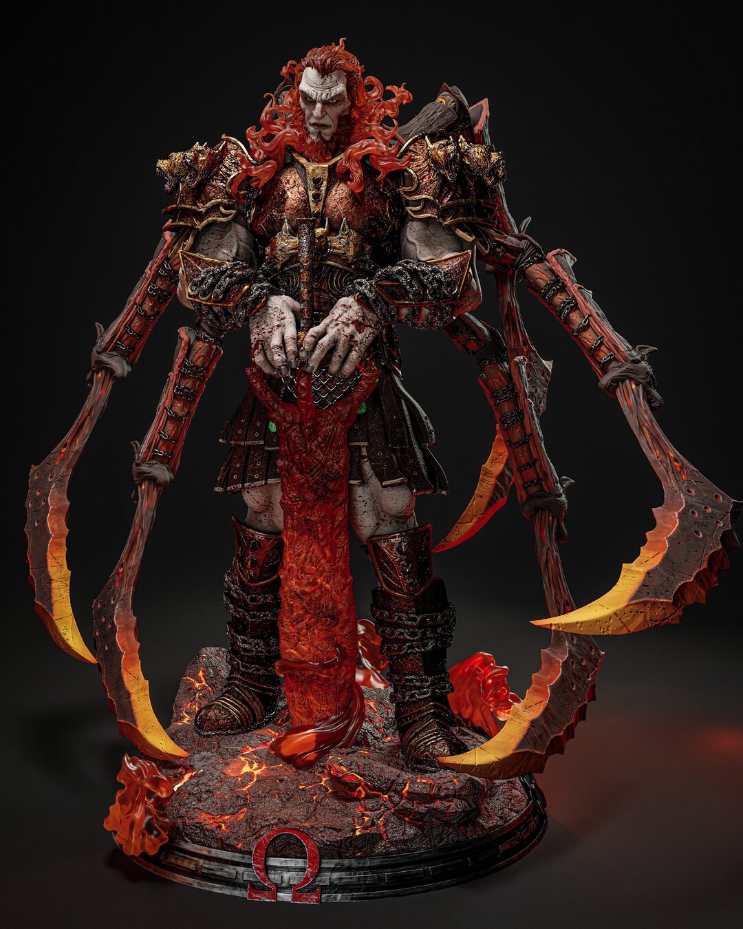 Fiery Overlord - the War God - Tough Resin 1/6 Scale and Bust 3D Resin ...