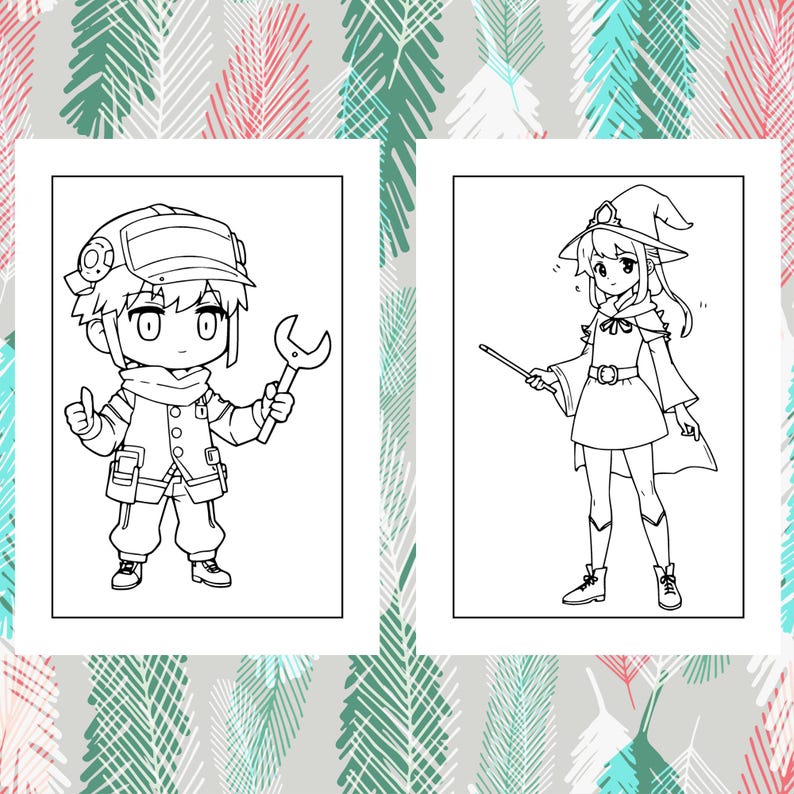 RPG Character Digital Coloring Book for Kids 10 Printable Pages Fantasy ...