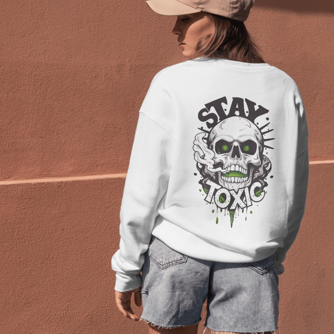 Stay Toxic Skull PNG, Edgy Sublimation Design, Gothic Sticker Printable ...