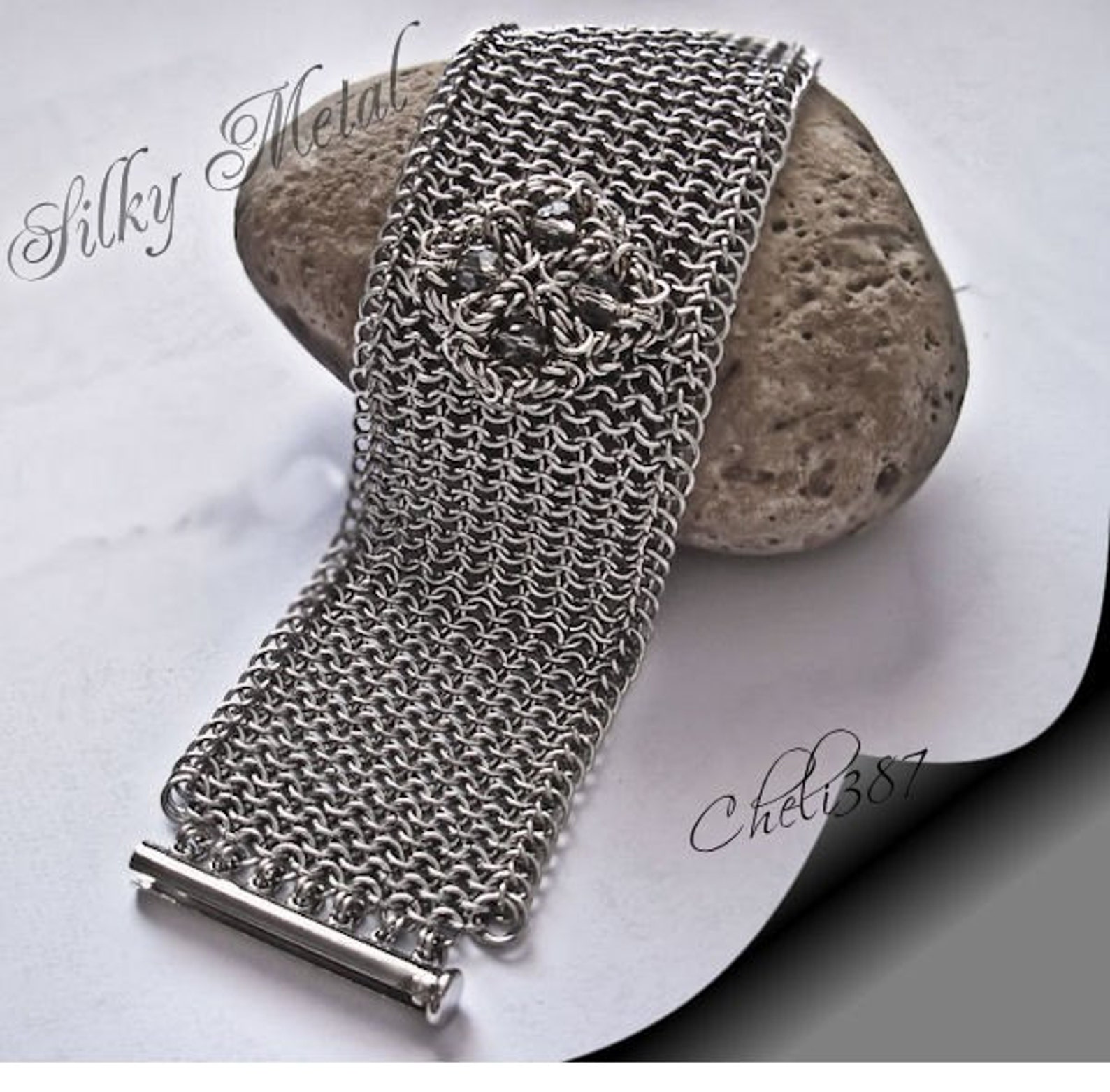 Stainless Steel Liquid Metal Mesh Bracelet - Etsy