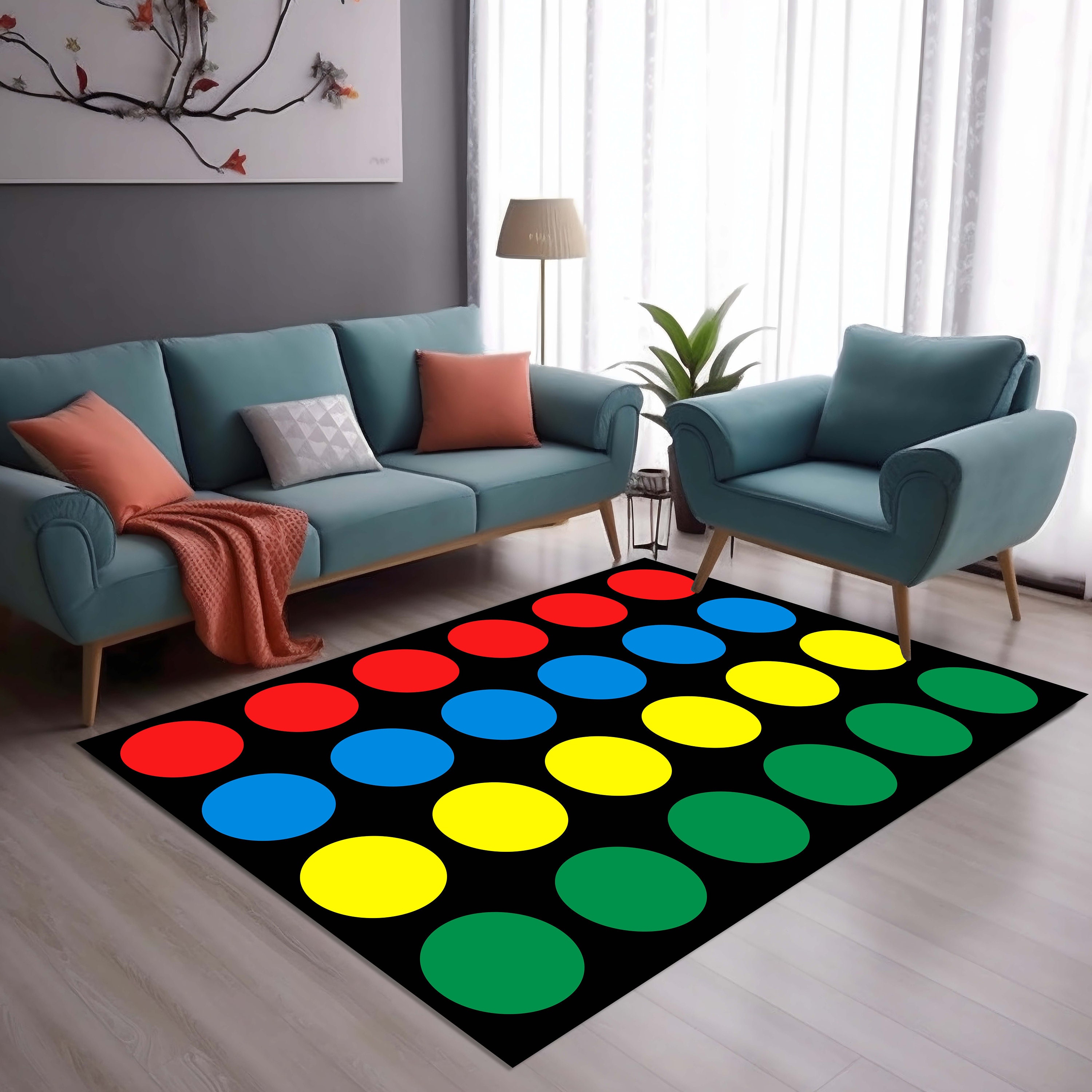 Twister Game Rug: Family Party Area Rug - Etsy
