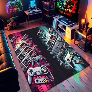 Gaming Controller Art, Retro and Modern Gamepad Decor for Gamer Room ...