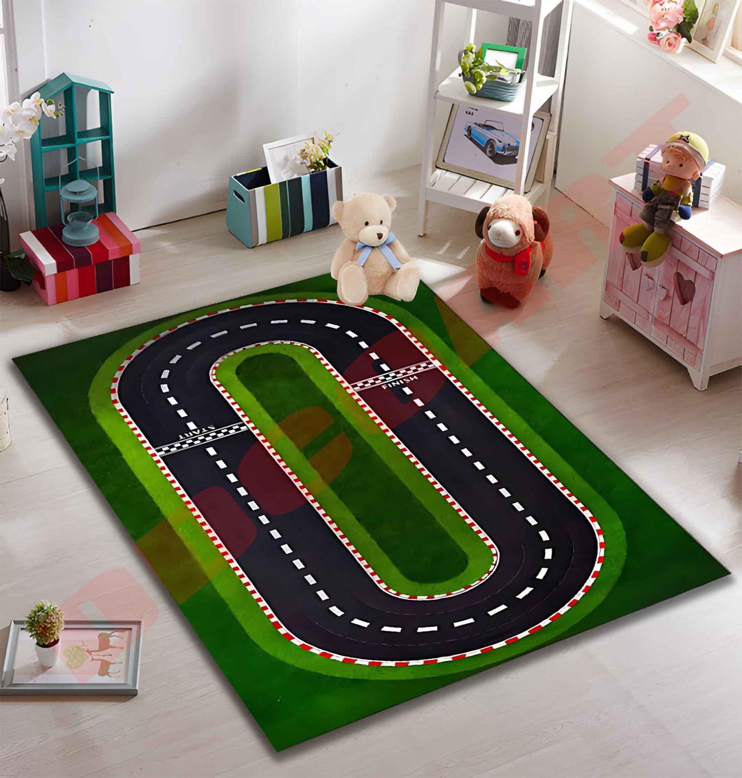 Race Track, Race Track Rug, Start Line, Finish Line, Race Road Rug ...