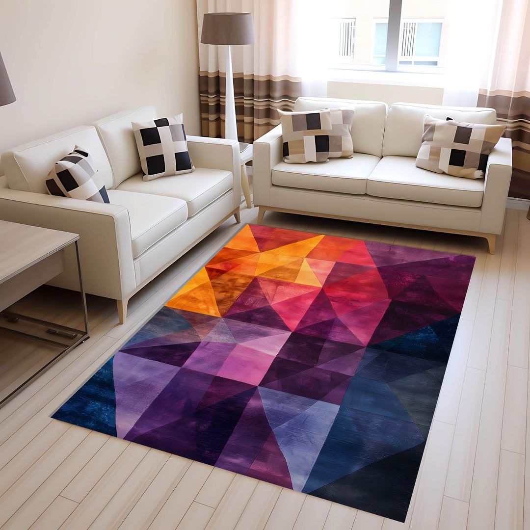 Geometric Art Rug, Modern Geometric Rug, Abstract Geometric Rug ...