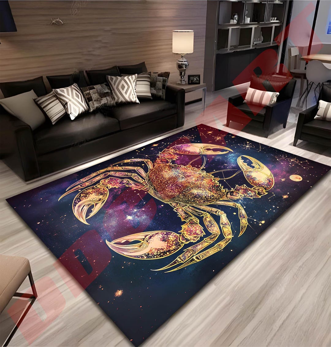 Cancer Zodiac Rug: Modern Horoscope Area Rug - Etsy