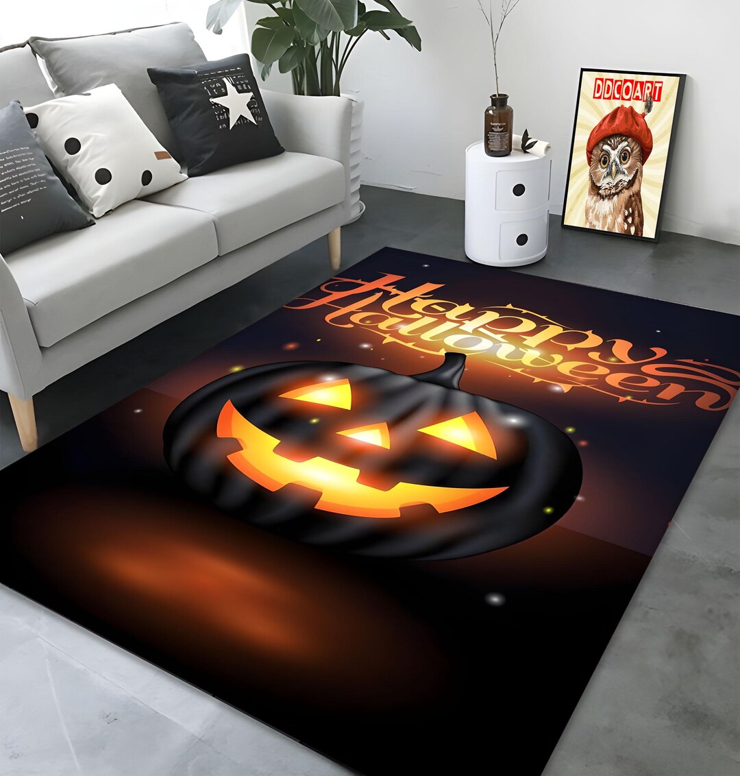 Jack-o'-lantern Pumpkin Rug: Spooky Halloween Decor - Etsy