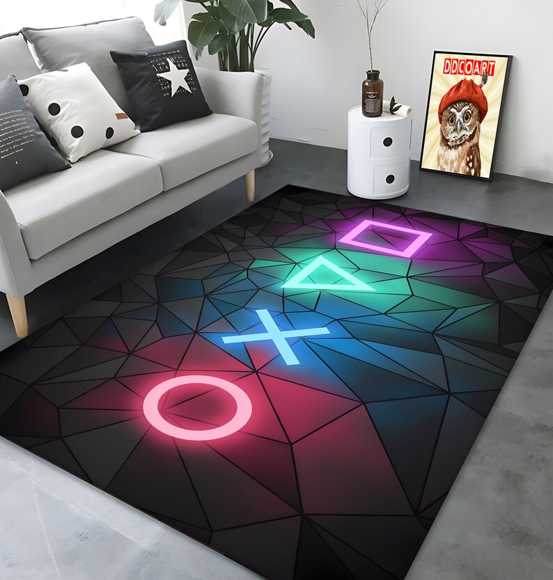 Neon Gaming Room Rug: E-sports Fashion Area Rug - Etsy