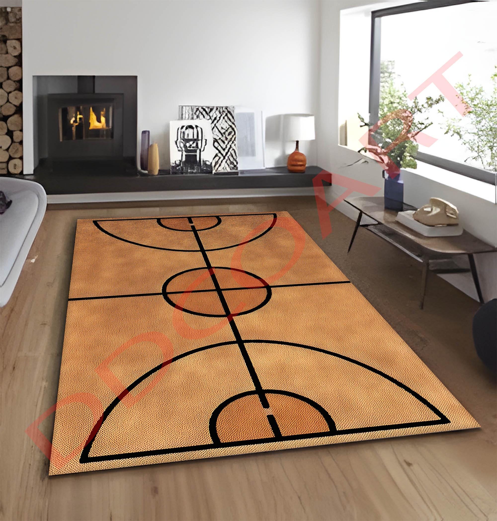 Basketball Court Rug: Minimalist Sports Area Rug - Etsy