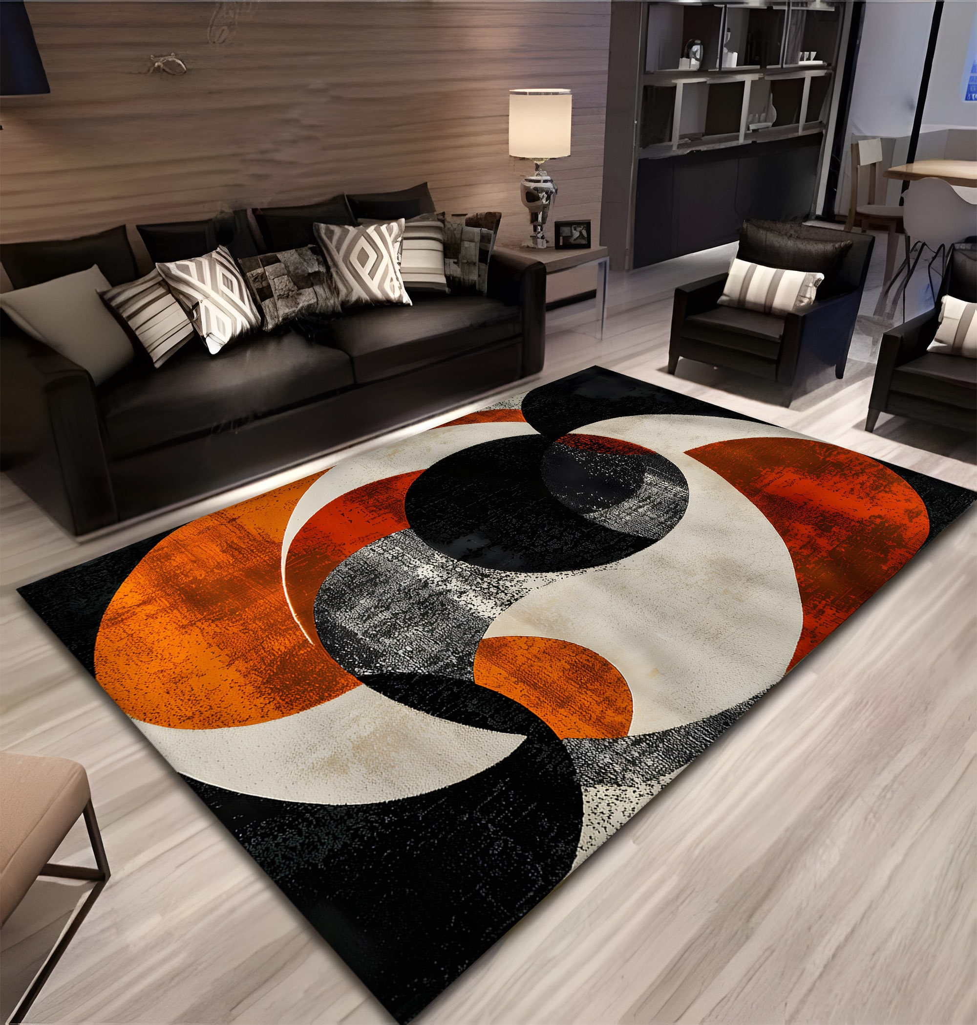 Abstract Minimalist, Modern Rug, Subtle Colorful Area, Rugs for Bedroom ...