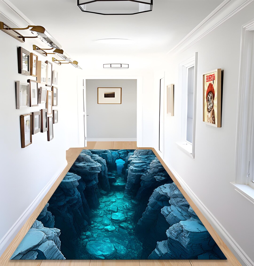 3D Deep Sea Runner Rug: Optical Illusion, Modern Abstract Design - Etsy
