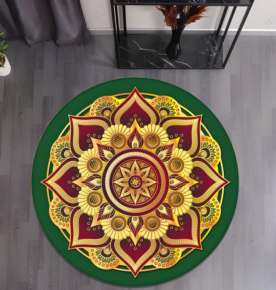 Handmade Mandala Round Rug: Bohemian Style Home Decor - Etsy