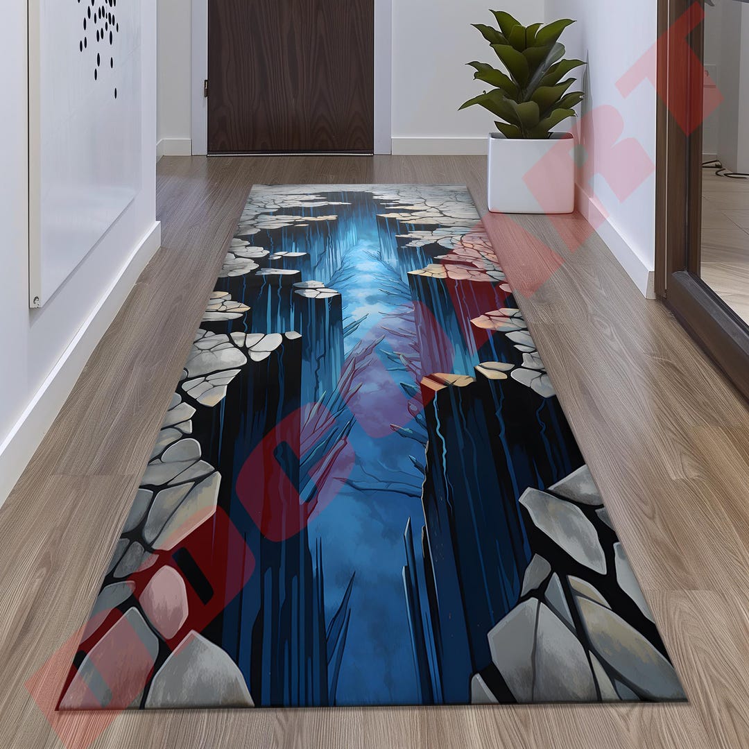 3D Look Rug, 3D Rug, 3D Look Crack Rug, 3D Runner, Big Crack Runner ...