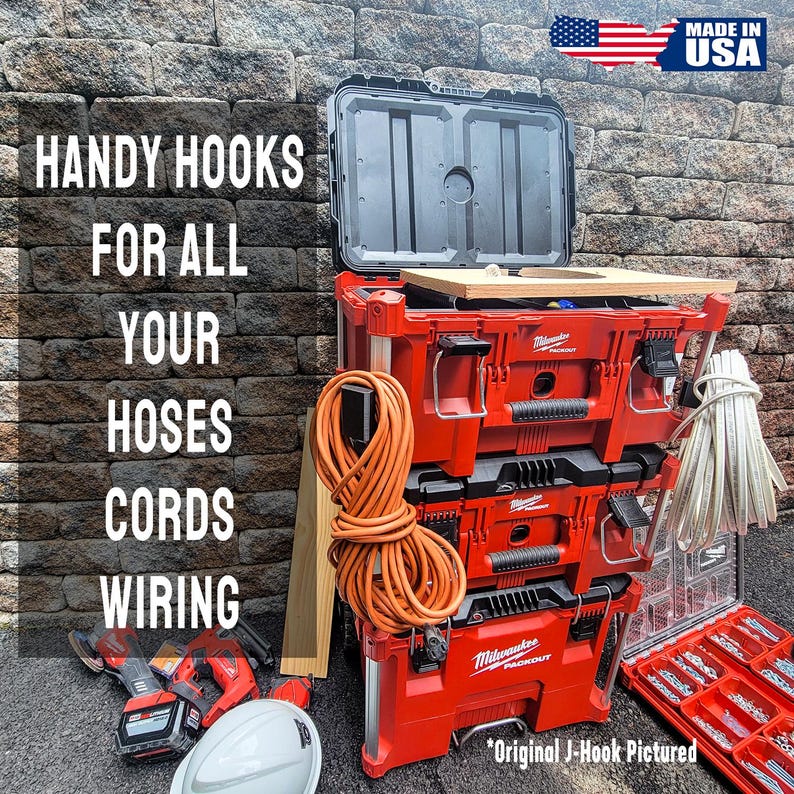 XL J-hook Milwaukee Packout / Hang Wiring Tubing Hoses Organize ...