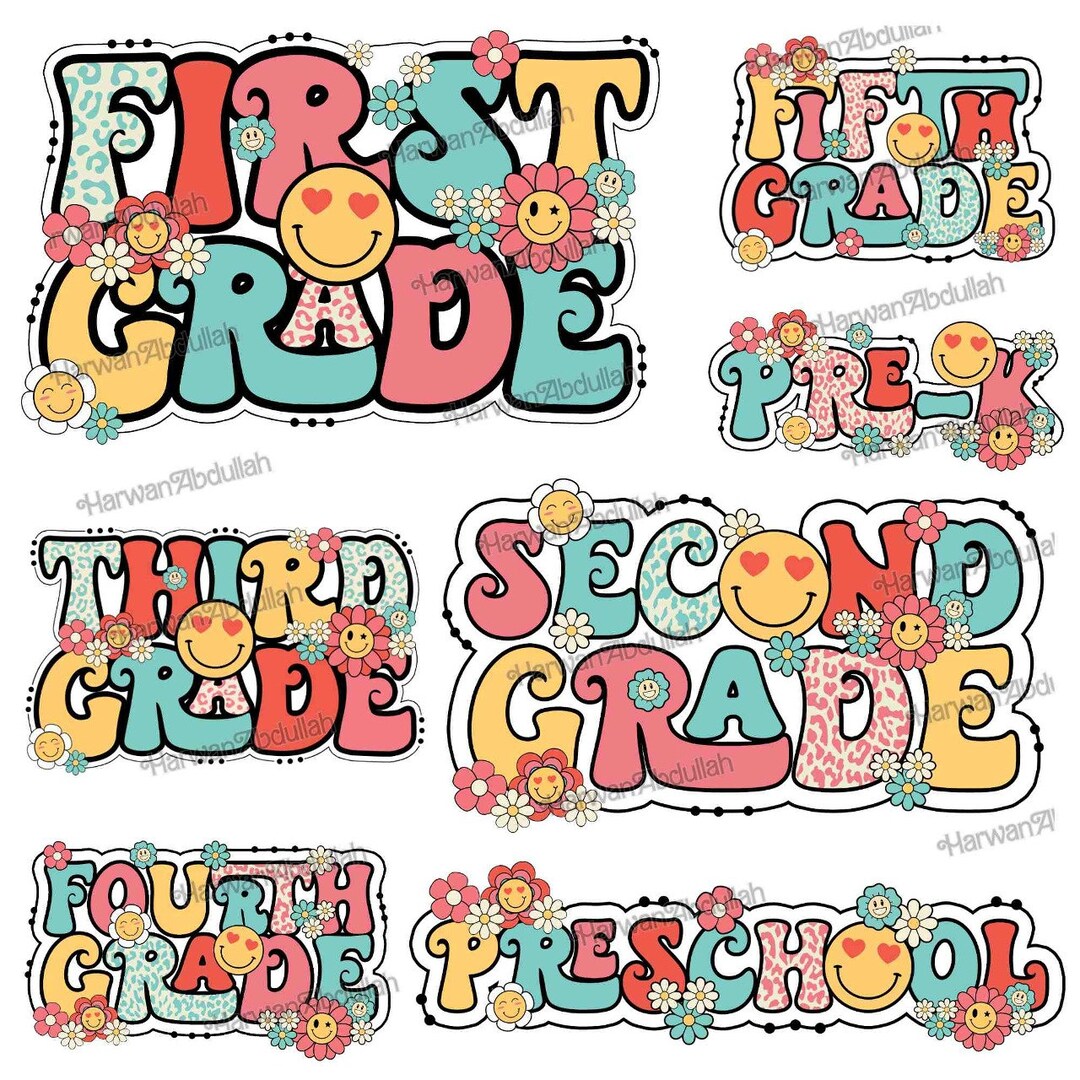Floral Back to School Bundle Png, 1st Grade Png, Back to School Png ...