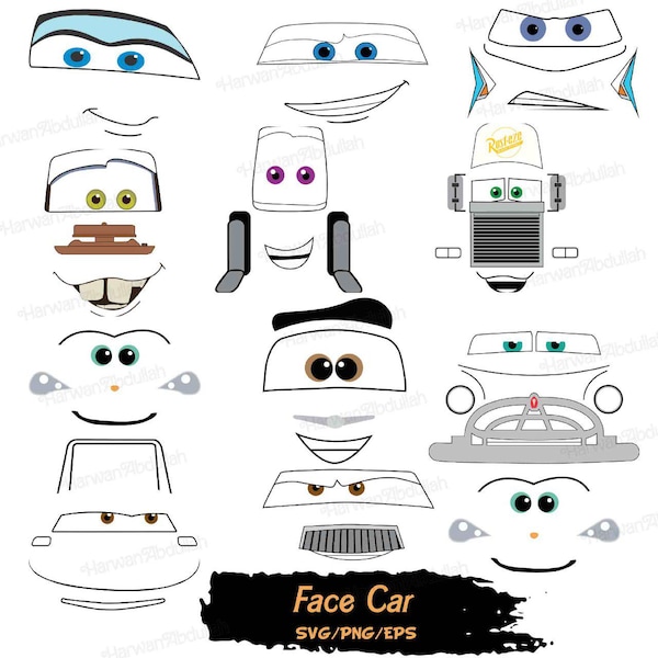 Lightning Mcqueen Face Svg - Etsy