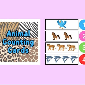Animal Counting Cards - Etsy