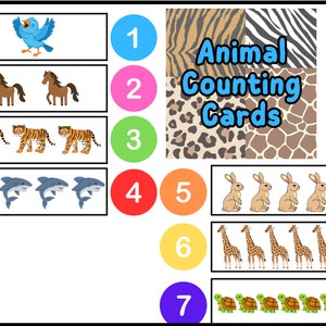 Animal Counting Cards - Etsy