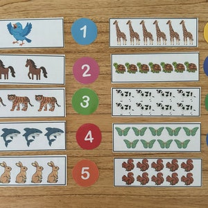 Animal Counting Cards - Etsy