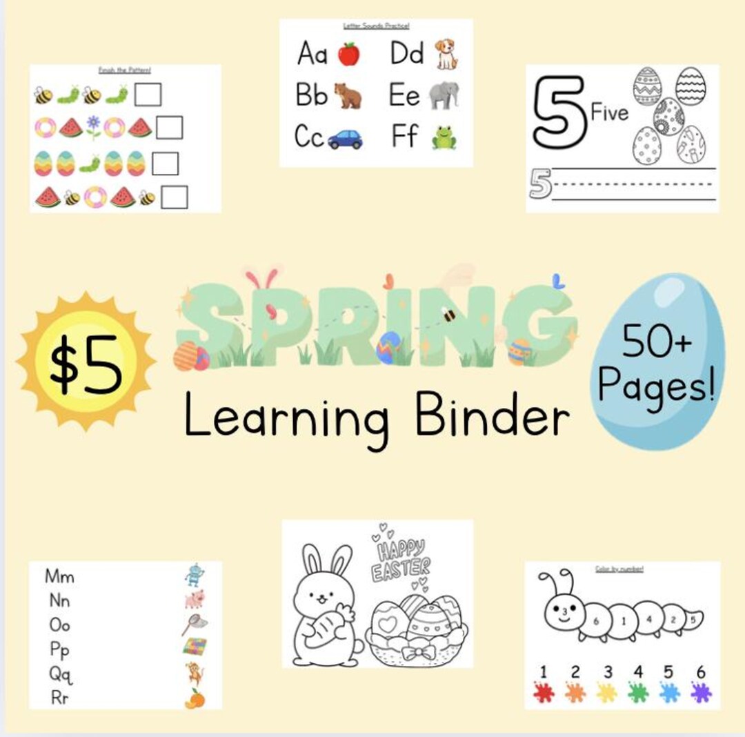 Spring Toddler Learning Binder - Etsy