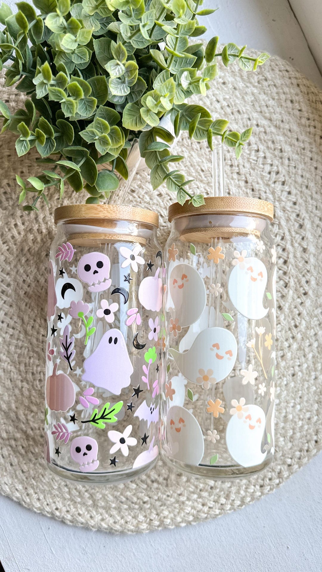 Fall Halloween Cups Halloween Can Shaped Glass Halloween Glass Cup Set ...