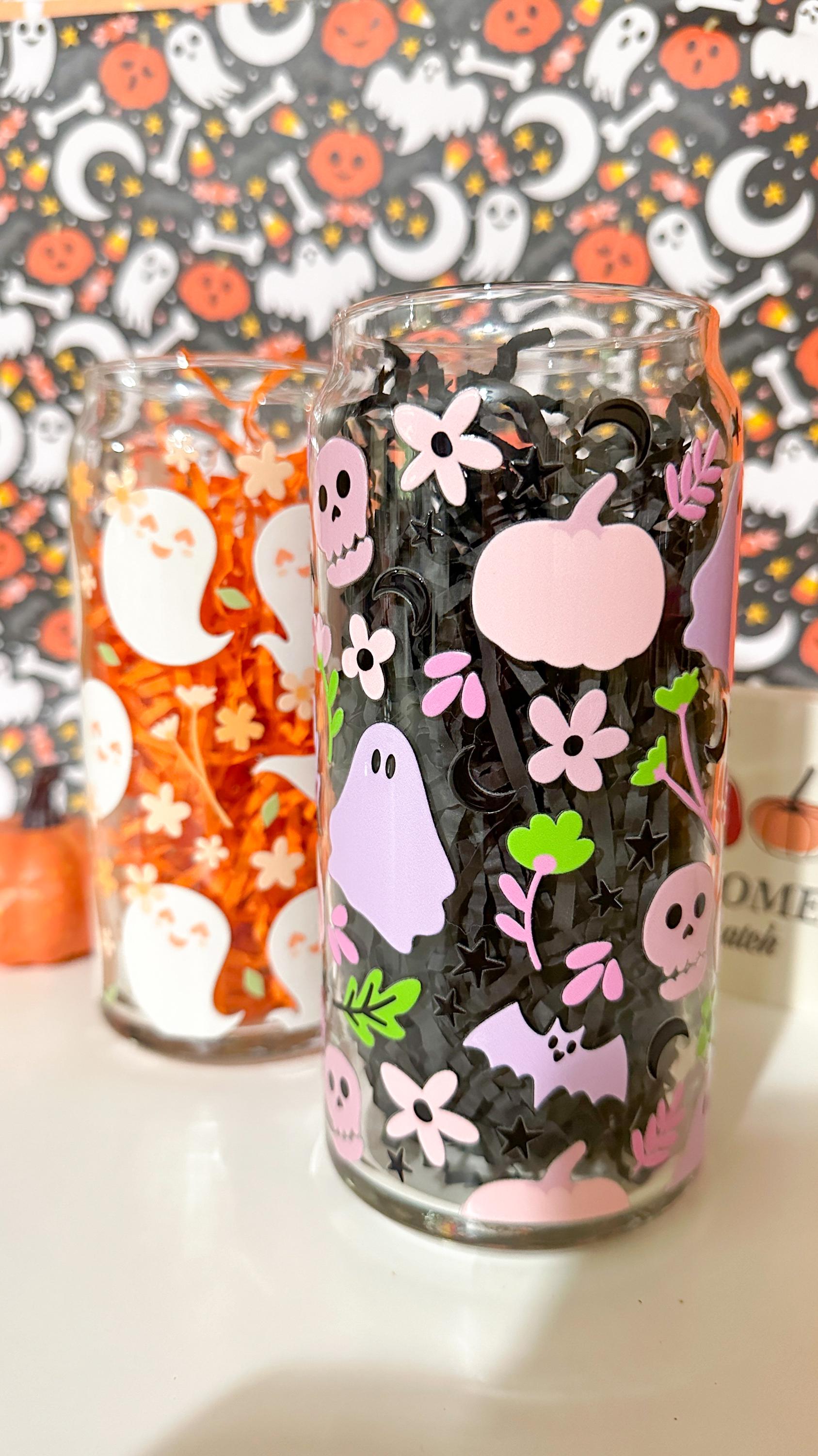 Fall Halloween Cups Halloween Can Shaped Glass Halloween Glass Cup Set ...