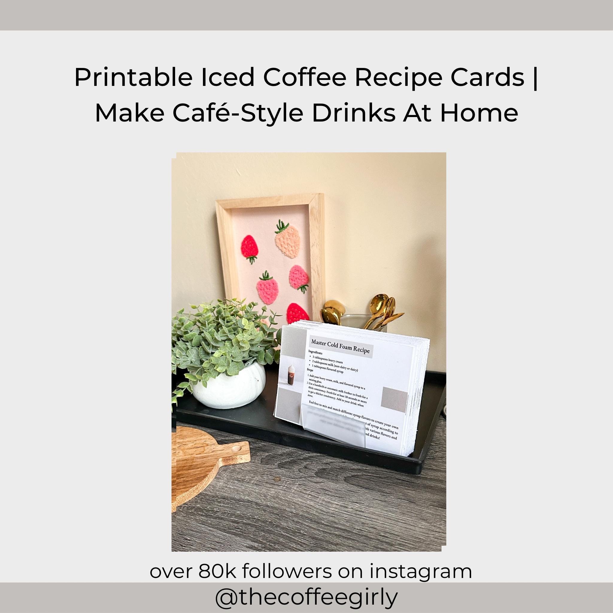 Printable Coffee Recipe Cards Digital Coffee Cards for Coffee Bar ...
