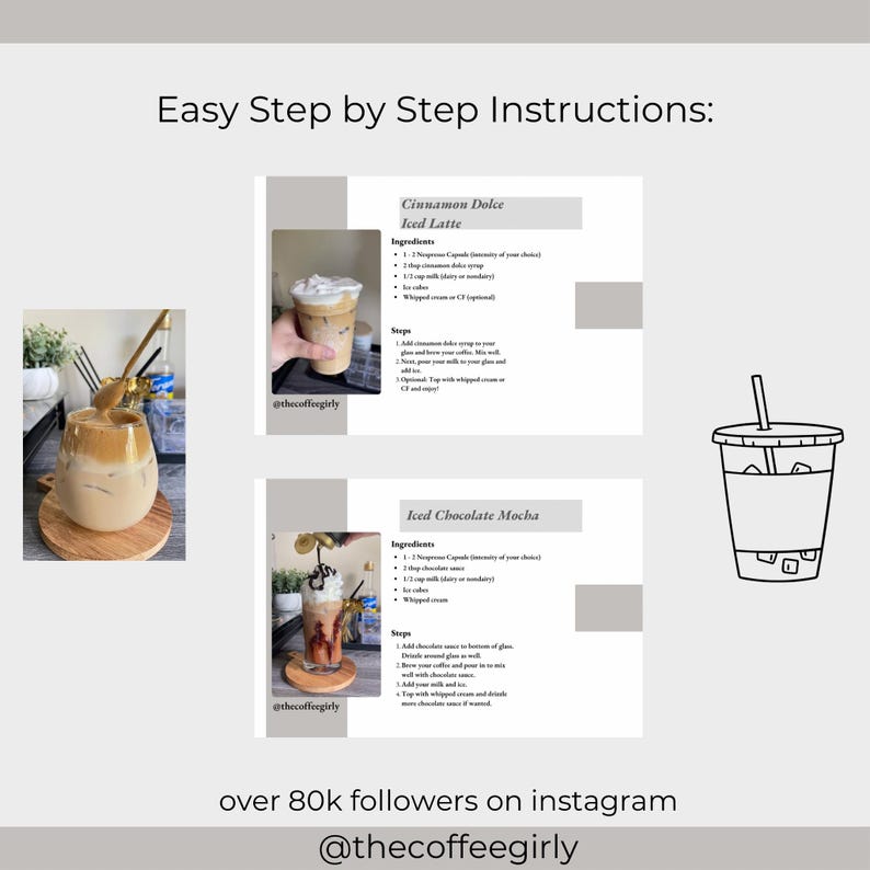 Printable Coffee Recipe Cards Digital Coffee Cards for Coffee Bar ...