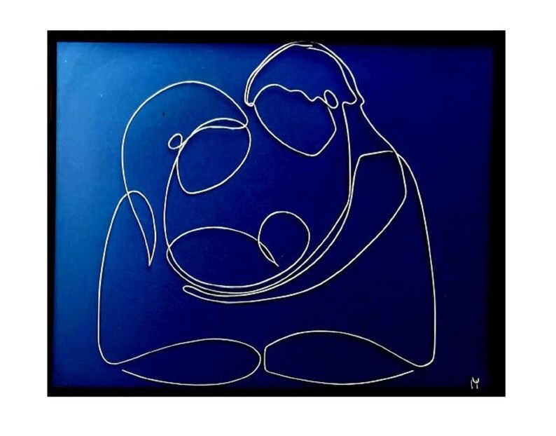 Family / Wire Sculpture / One Line Art / Shelf or Wall Decor / 1 Mm Non ...