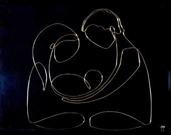 Genesis / Wire Sculpture / One Line Art / Shelf or Wall Decor / 1 Mm ...